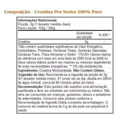 Creatina 100 Pure 300g Atlhetica Nutrition